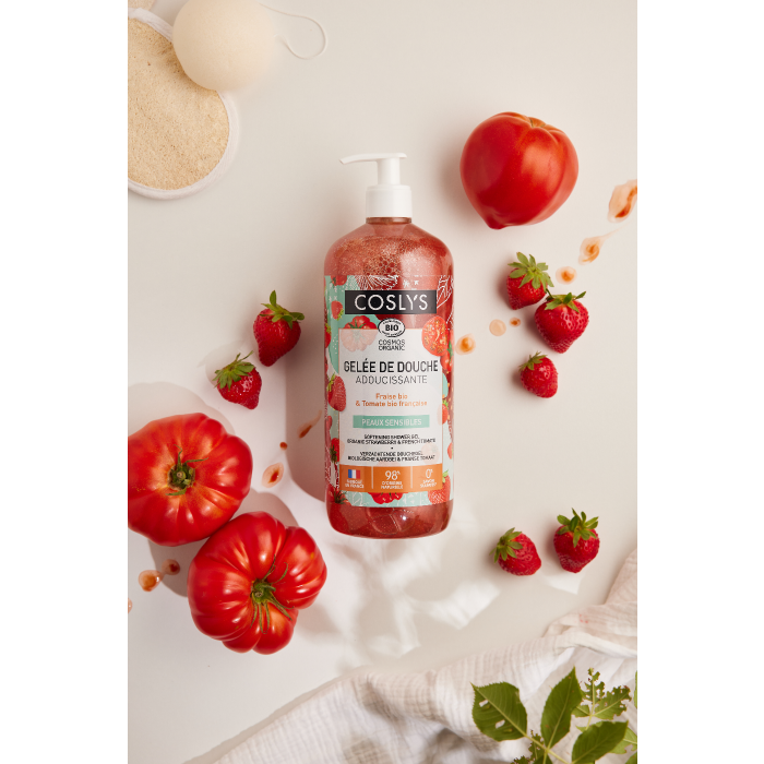 Gel de Ducha Fresa y Semilla Tomate de Coslys 1L | Adonia Natur